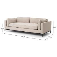 China Cotton Fabric Three Seater Sofa Comfort With Armrests And Minimalist Legs for sale