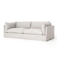 China Comfortable Living Room Couch With Wooden Legs Linen Fabric Removable Covers for sale