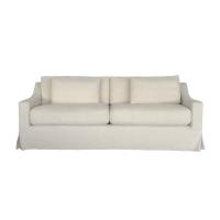 China Linen Upholstery Two Cushion Sofa With Removable Covers And Throw Pillows for sale