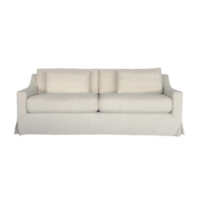 China Linen Upholstery Two Cushion Sofa With Removable Covers And Throw Pillows for sale