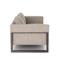 China Cotton Upholstery Sofa With Wood Legs Two Three Seater Sofa With Padded Armrests for sale