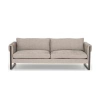 China Cotton Upholstery Sofa With Wood Legs Two Three Seater Sofa With Padded Armrests for sale