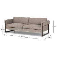 China Cotton Upholstery Sofa With Wood Legs Two Three Seater Sofa With Padded Armrests for sale