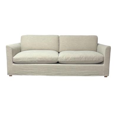 China Modern Sofa With Wood Legs Two Three Seater Sofa With Linen Cotton Fabric for sale