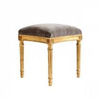 China Luxury Gold Carved Vintage Upholstered Bench 45×45×48cm Solid Wood Frame for sale