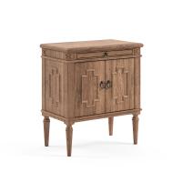 China Dustproof Rustic Wooden Bedside Tables With Drawer And Cabinet Storage 62×48×66cm for sale
