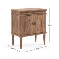China Dustproof Rustic Wooden Bedside Tables With Drawer And Cabinet Storage 62×48×66cm for sale