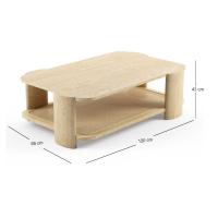 China 120×65×43cm Modern Wooden Coffee Table Space Saving With Open Shelf for sale
