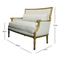 China Solid Wood French Country Lounge Chair 129*72*91cm Stylish For Living Room for sale