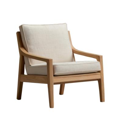 China Linen Cushions Solid Wood Lounge Chairs Stylish Modern Wood Lounge Chair for sale
