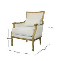 China French Country Solid Wood Lounge Chairs Sunshine Resistance Farmhouse Accent Chair for sale