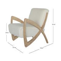 China Linen Solid Wood Lounge Chairs Wood Frame Accent Chair With Sculptural Arms for sale