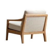 China Linen Cushions Solid Wood Lounge Chairs Stylish Modern Wood Lounge Chair for sale