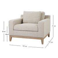 China Contemporary Solid Wood Lounge Chairs Easy Maintenance Linen Upholstered Armchair for sale