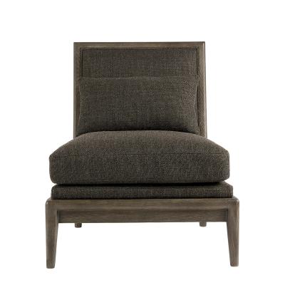 China Eco Friendly Linen Upholstered Lounge Chair With Soft Padded Backrest And Cushion for sale