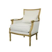 China French Country Solid Wood Lounge Chairs Sunshine Resistance Farmhouse Accent Chair for sale