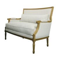China Solid Wood French Country Lounge Chair 129*72*91cm Stylish For Living Room for sale