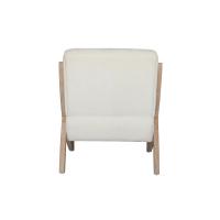 China Linen Solid Wood Lounge Chairs Wood Frame Accent Chair With Sculptural Arms for sale