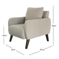 China Modern Linen Upholstered Accent Armchair 72*87*84cm UV Protection Dustproof for sale