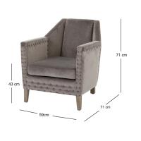 China Vintage Upholstered Accent Chairs Velvet Upholstered Lounge Chair With Studded Detailing for sale