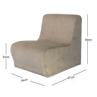 China Soft Corduroy Upholstery Modern Armless Lounge Chair 54*67*60cm Comfortable for sale