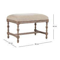 China Living Room Rustic Farmhouse Upholstered Bench Stable With Carved Wood Legs for sale