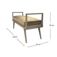 China Mid Century Modern Upholstered Bench With Wooden Frame And Armrests for sale
