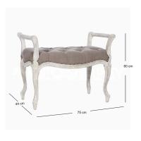 China Warmth And Elegance French Vintage Tufted Bench With Carved Wooden Frame for sale