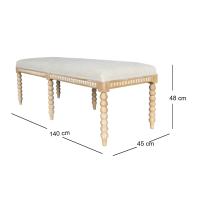 China Customization Solid Wood Bench Bobbin Legs French Country Upholstered Bench for sale
