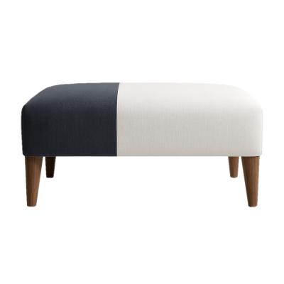 China Contrast Fabric Solid Wood Bench Living Room Modern Upholstered Bench for sale