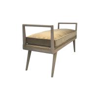 China Mid Century Modern Upholstered Bench With Wooden Frame And Armrests for sale