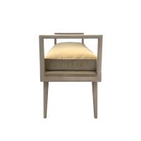 China Mid Century Modern Upholstered Bench With Wooden Frame And Armrests for sale