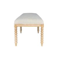 China Customization Solid Wood Bench Bobbin Legs French Country Upholstered Bench for sale