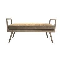 China Mid Century Modern Upholstered Bench With Wooden Frame And Armrests for sale