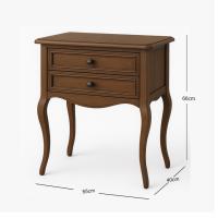 China French Style Solid Wood Bedside Tables Two Drawers Wooden Bedside Table for sale