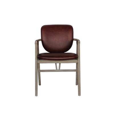 China Home Solid Wood Upholstered Dining Chairs Leather Dustproof Mid Century Solid Wood Chair for sale