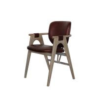 China Home Solid Wood Upholstered Dining Chairs Leather Dustproof Mid Century Solid Wood Chair for sale