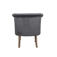China Stable Dining Room Velvet Tufted Accent Chair With Carved Wooden Legs for sale