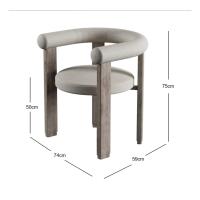 China Upholstered Modern Barrel Back Dining Chair Comfortable And Fashionable for sale