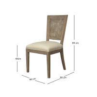 China Cane Back Wooden Upholstered Dining Chairs 48*58*89cm Easy Cleanup Moisture Proof for sale