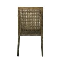 China Natural Rattan Back Dining or Lounge Chair with Solid Wood Frame and Soft-Padded Linen Seat for sale