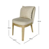 China Elegant Solid Wood Dining Chair with Soft Cushion Seat and Backrest Pillow, No Armrests for sale