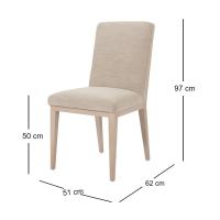 China Solid Wood Dining Chair with Soft Upholstered Back and Seat – Armrest-Free Design for sale