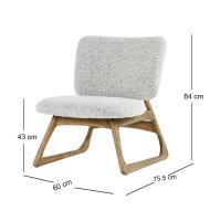 China Designer Lounge Chair with Split Solid Wood Legs – Armrest-Free and Comfortable for sale