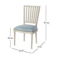 China French-Style Dining Chair with Lattice Back, No Armrests, and Nailhead Trim for sale