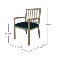 China Vintage Lounge Chair with Lattice Back, Armrests, and Plush Velvet Upholstered Cushion for sale