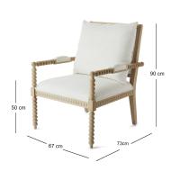 China Vintage-Inspired Lounge Chair with Back Cushion, Designer Armrests, and Solid Wood Legs for sale