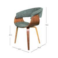 China Upholstered Bentwood Dining Chair Modern Design Curved Wood 62×52×79cm for sale