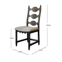 China Vintage Solid Wood Dining Room Chairs 48×57×105.5cm Soft With Carved Ladder Back for sale