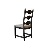 China Vintage Solid Wood Dining Room Chairs 48×57×105.5cm Soft With Carved Ladder Back for sale